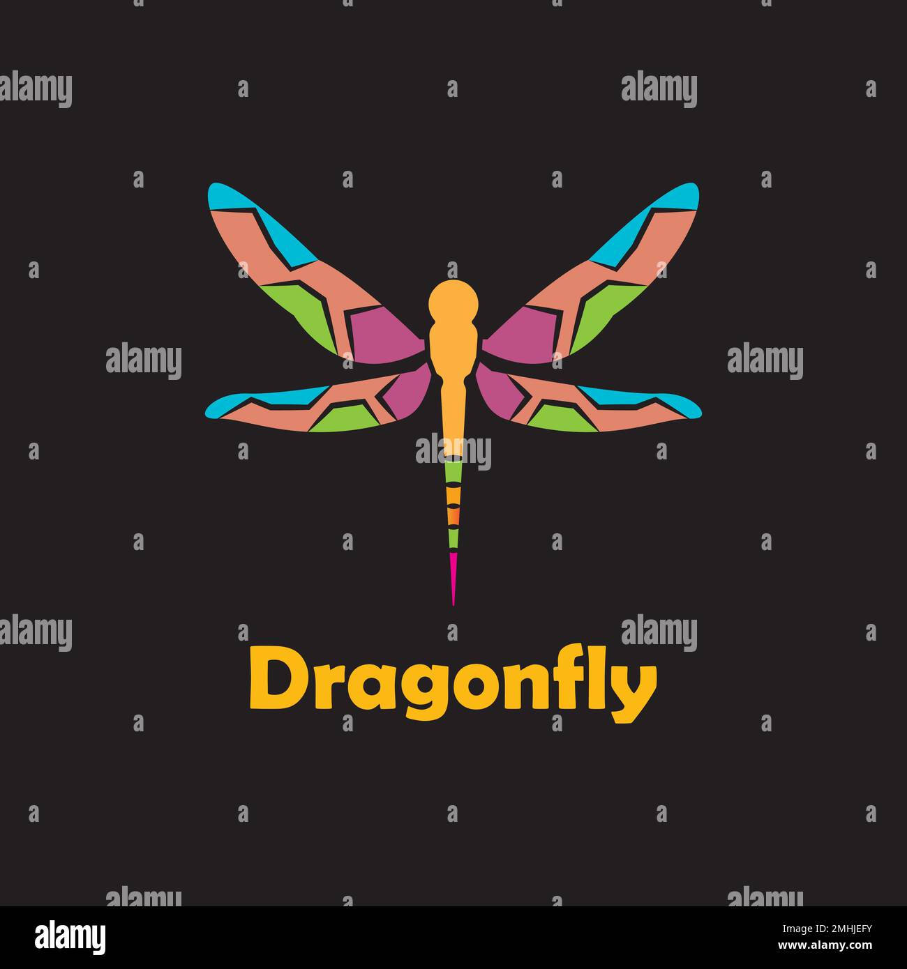 dragonfly logo vector,illustration template design Stock Vector Image ...