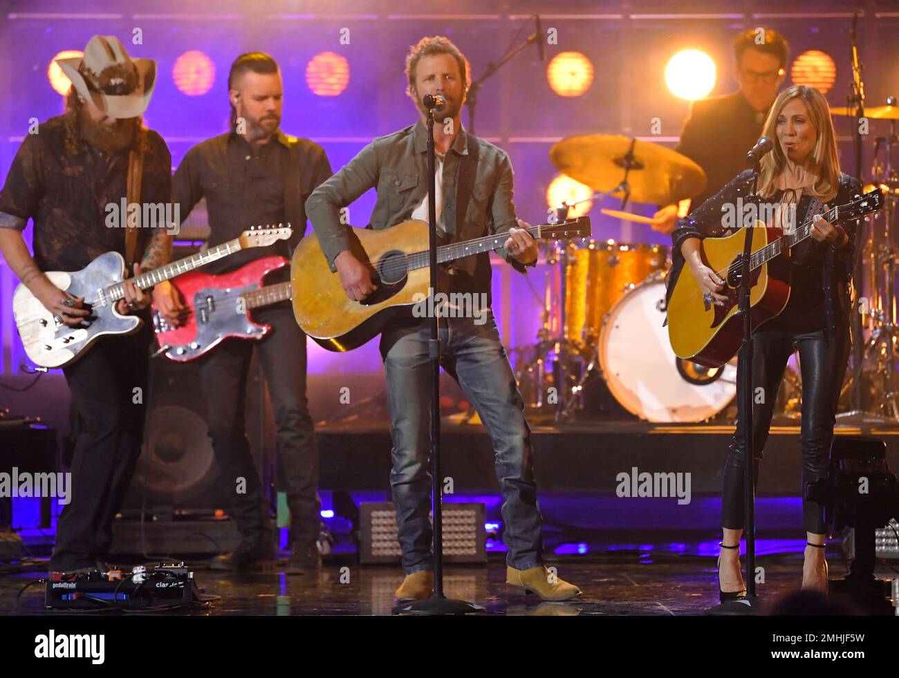 John Osborne of Brothers Osborne, from left, Dierks Bentley and Sheryl ...