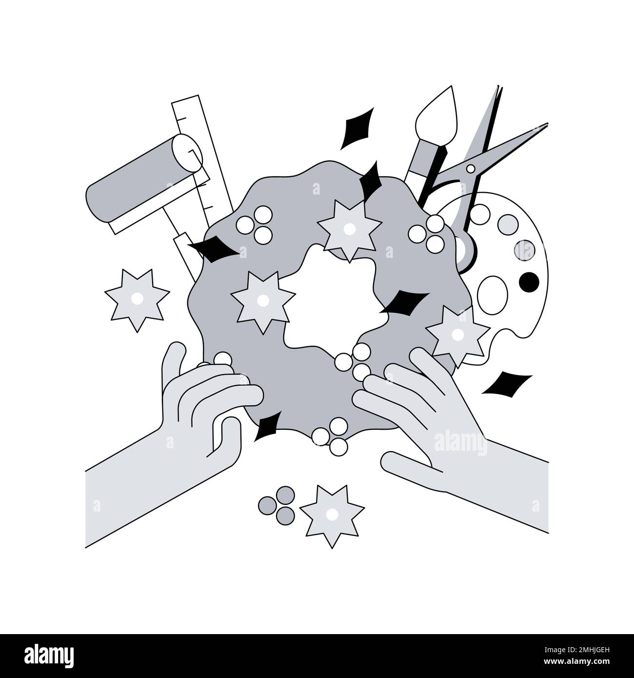 Self made christmas decoration Stock Vector Images - Alamy