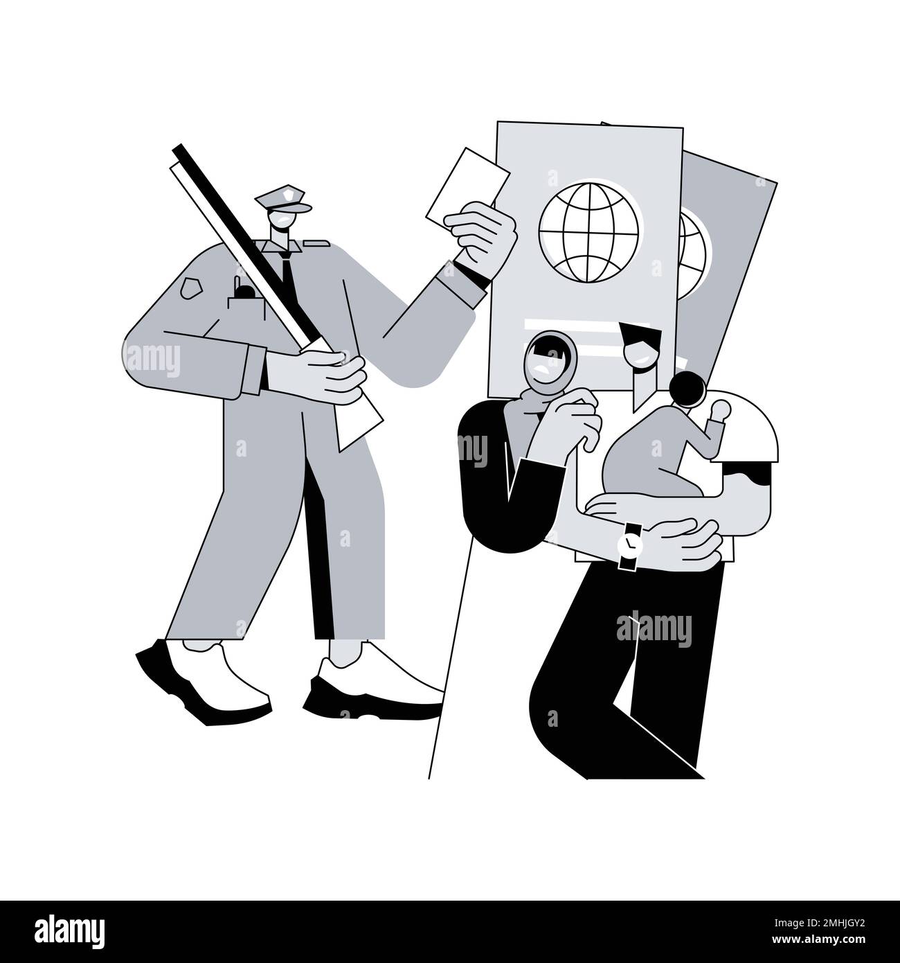 Migration policy abstract concept vector illustration. Migration report ...