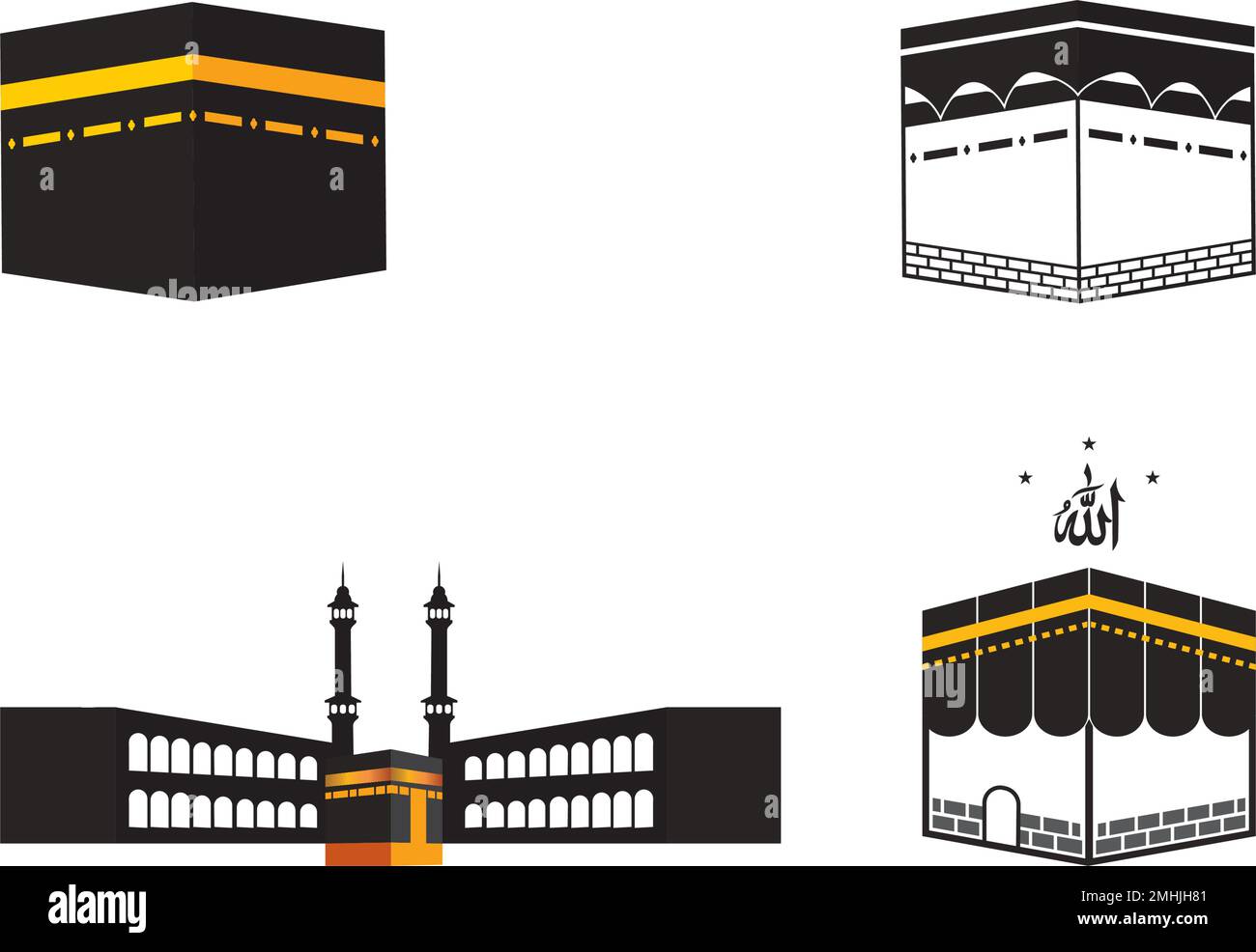 kaaba vector icon. the mecca of worship for Muslims, logo design illustration Stock Vector Image ...