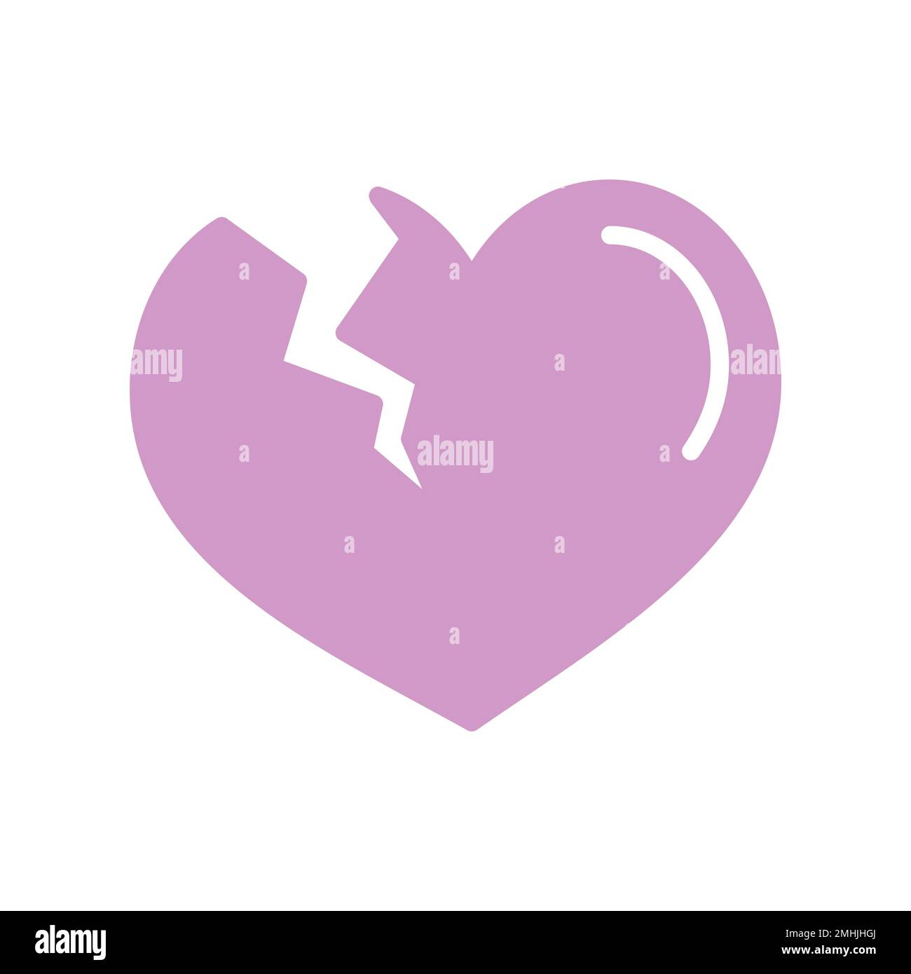 Broken heart glyph icon. Valentines day symbol. Vector illustration ...