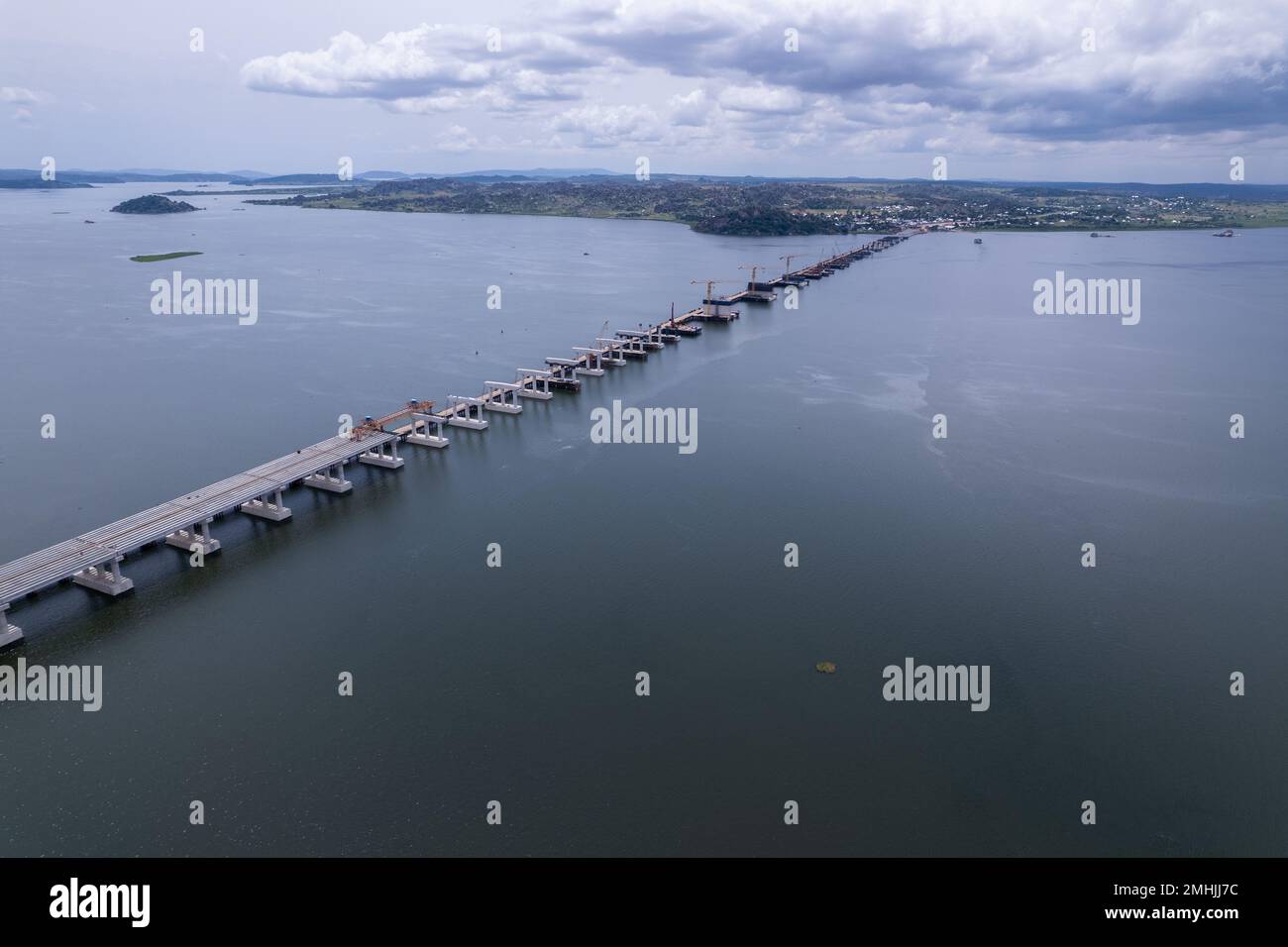 Magufuli bridge building progress. Kigongo–Busisi, Mwanza Gulf crossing ...