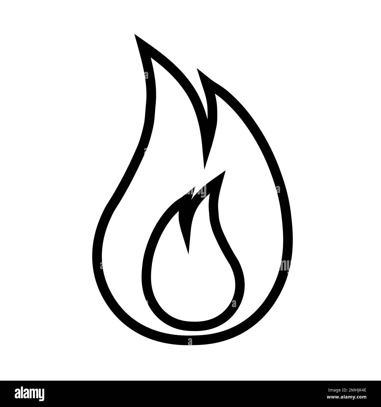 Fire flame line icon in flat style Fire symbol Stock Vector Image & Art ...