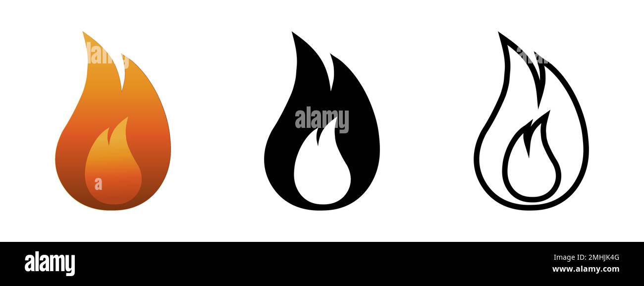 Fire flame icon set in flat. Fire symbols Stock Vector Image & Art - Alamy
