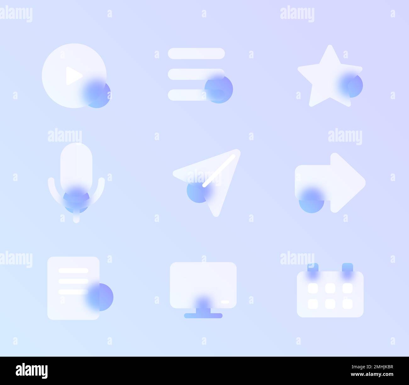 ui glass morphism trendy style icon set Stock Vector Image & Art - Alamy
