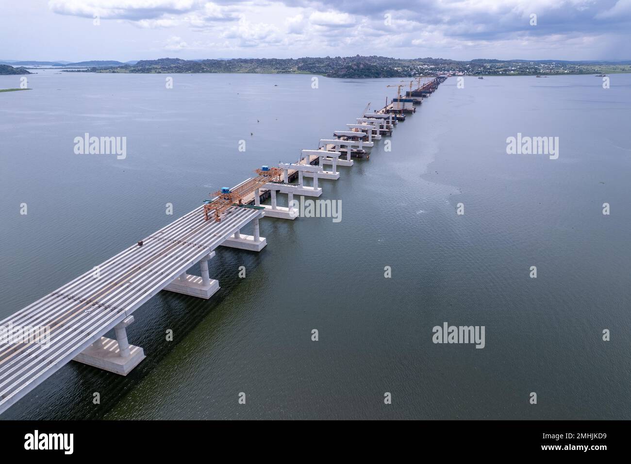 Magufuli bridge building progress. Kigongo–Busisi, Mwanza Gulf crossing ...
