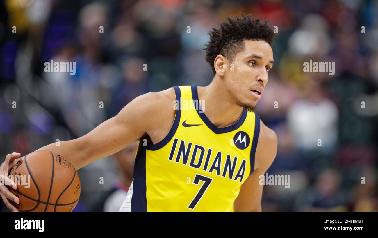 Indiana Pacers guard Malcolm Brogdon (7) plays against the Detroit ...