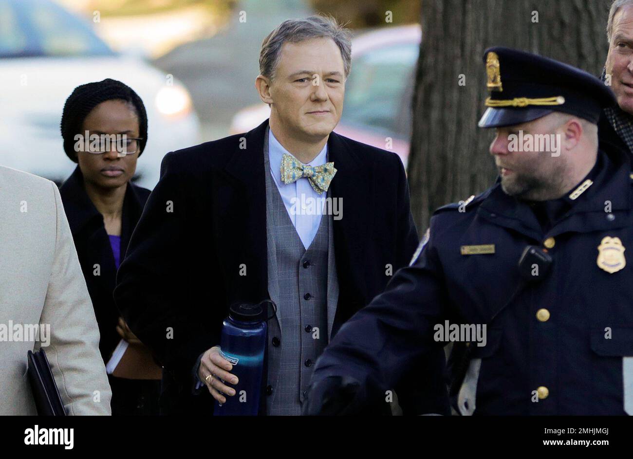 Career Foreign Service officer George Kent, center in bowtie, arrives ...
