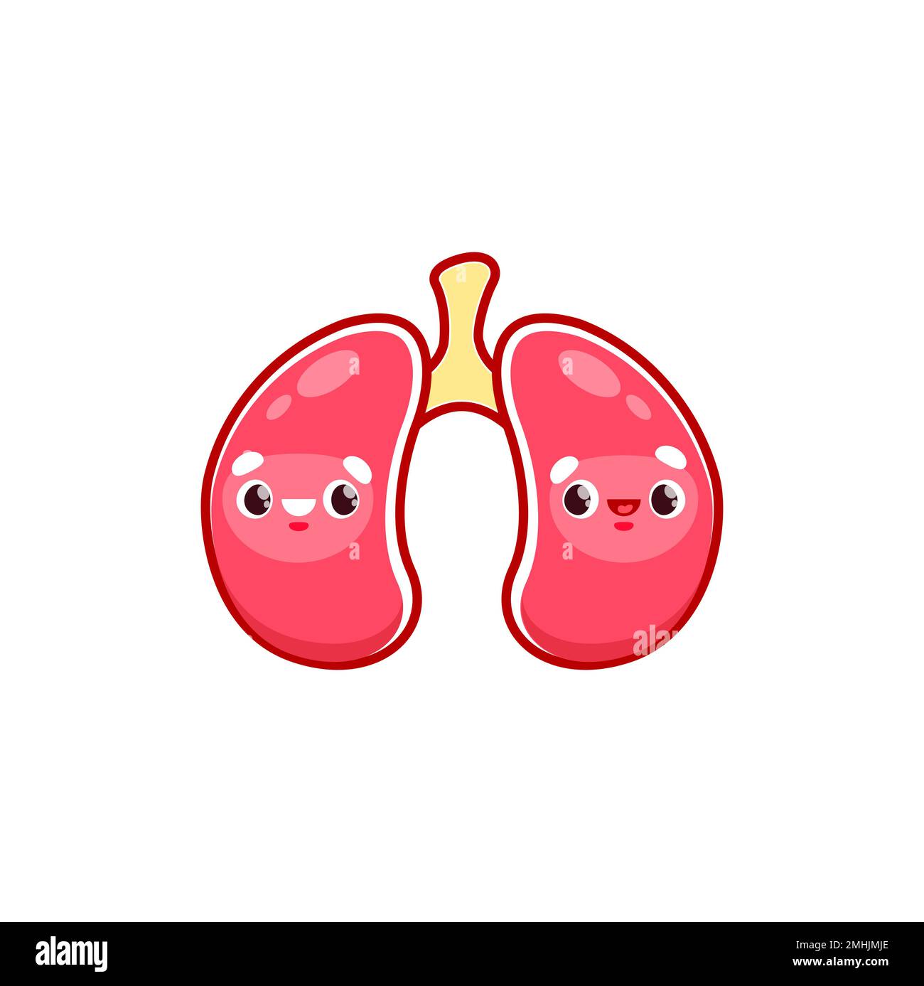 Cartoon lungs human body organ character. Vector anatomical pulmonary ...
