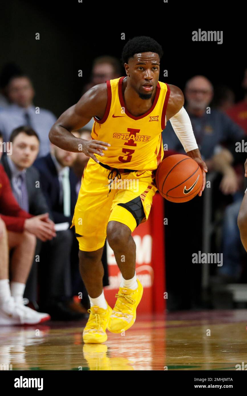 Iowa State guard Tre Jackson drives up court during the first half of ...