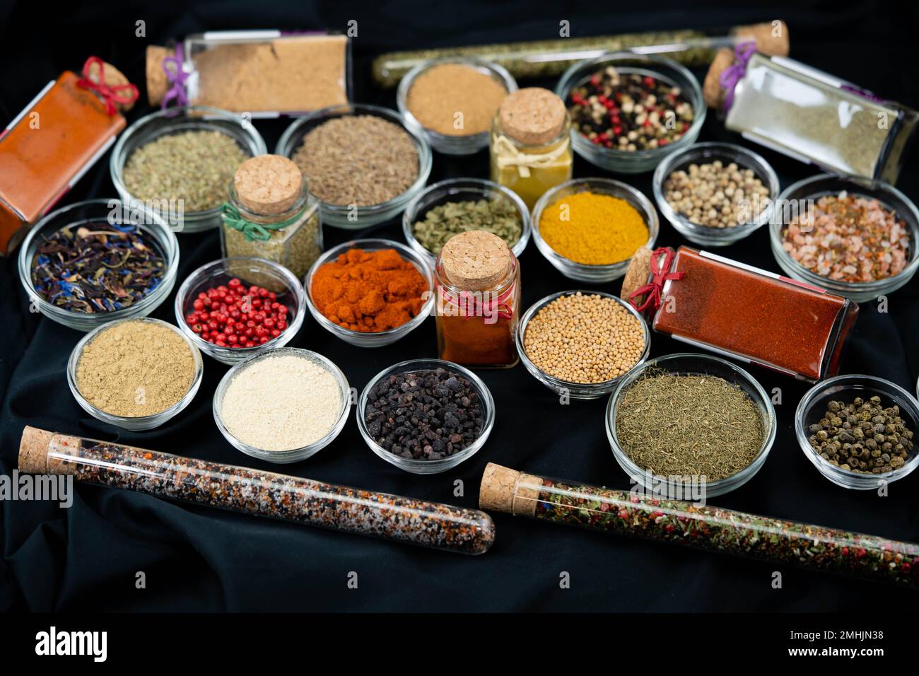 a mix of herbs and spices from all over the world Stock Photo - Alamy