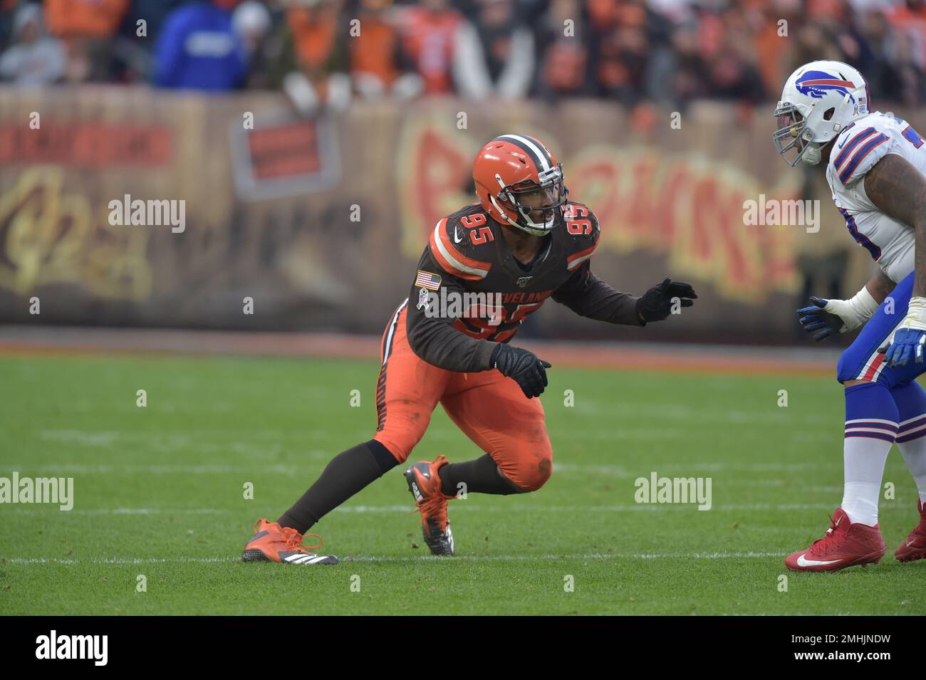 Cleveland Browns defensive end Myles Garrett in action during an NFL ...