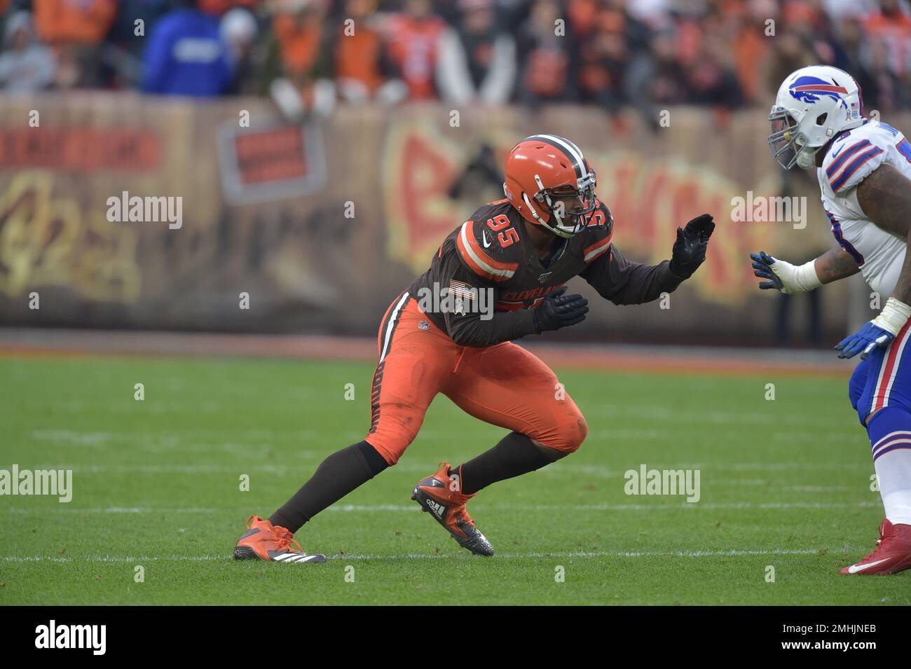 Cleveland Browns defensive end Myles Garrett in action during an NFL ...