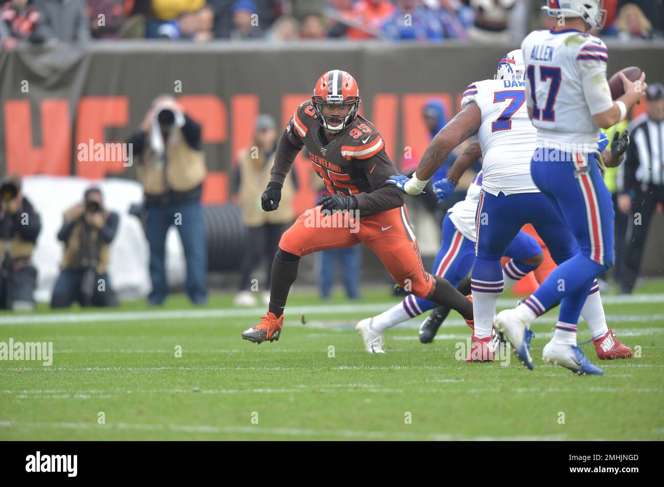 Cleveland Browns defensive end Myles Garrett in action during an NFL ...