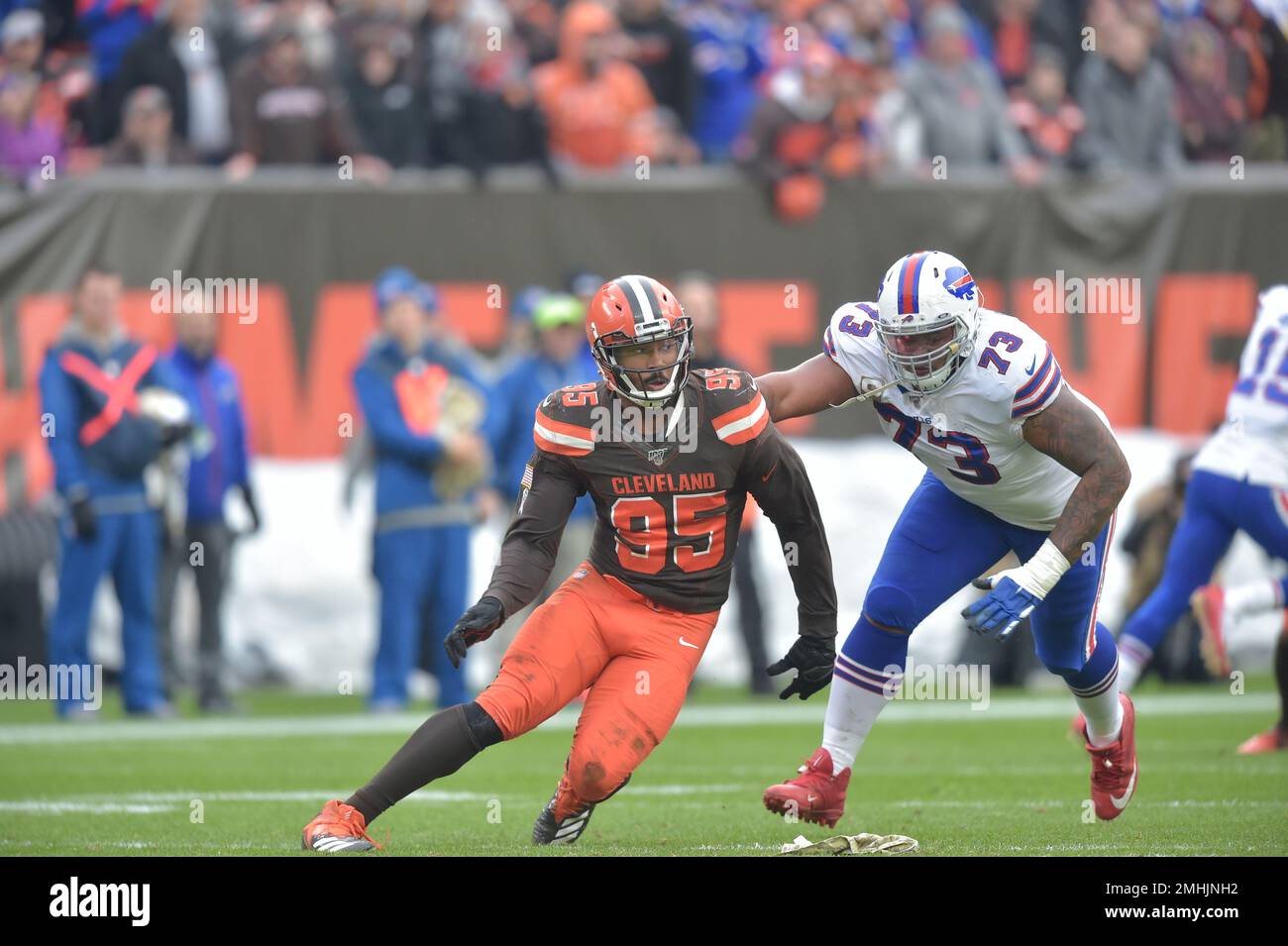 Cleveland Browns defensive end Myles Garrett in action during an NFL ...