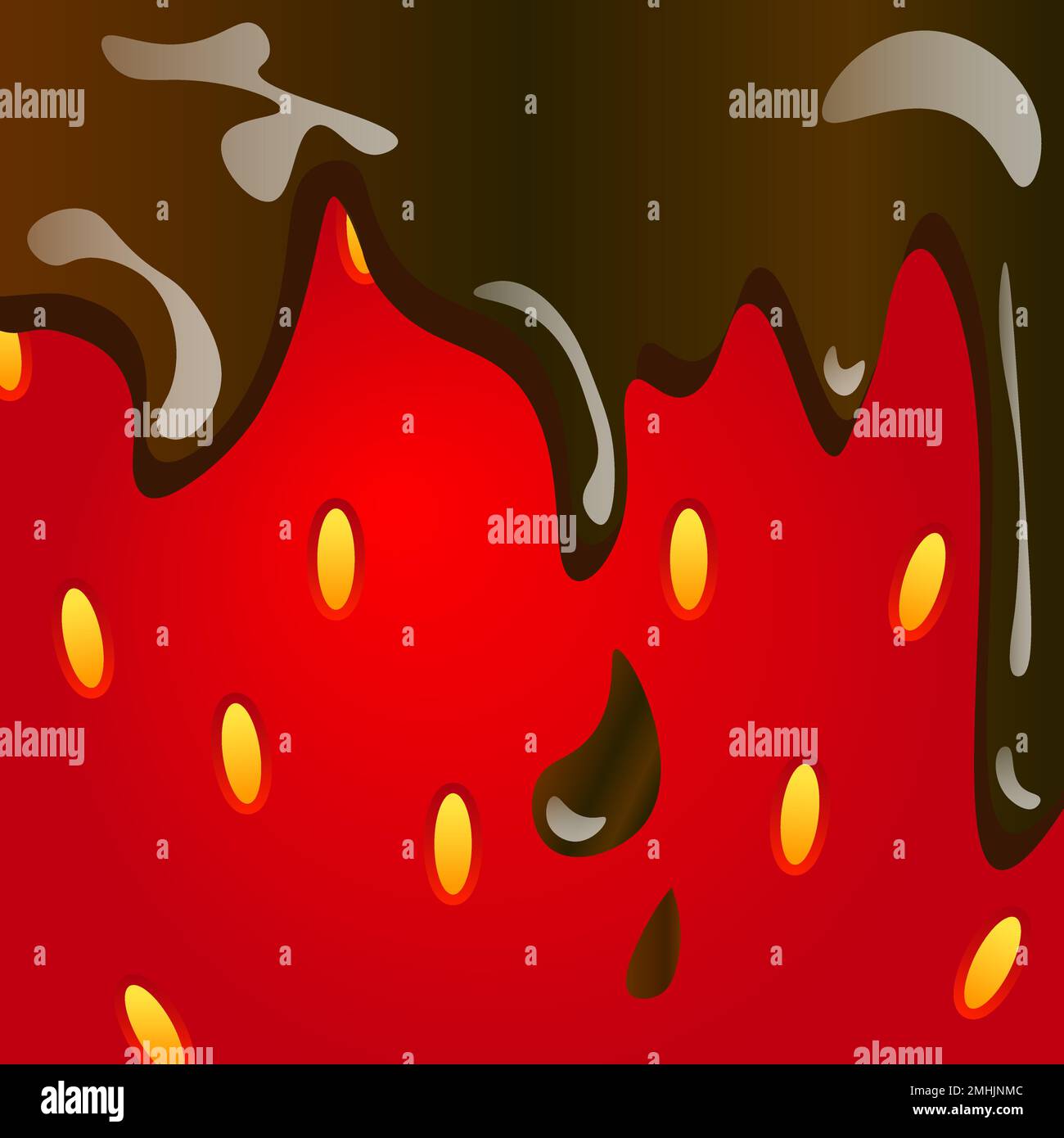 Fruit pattern with chocolate covered strawberry for romantic card to ...