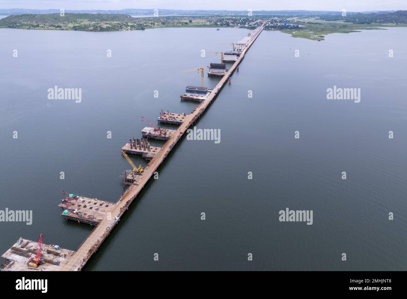 Magufuli bridge building progress. Kigongo–Busisi, Mwanza Gulf crossing ...