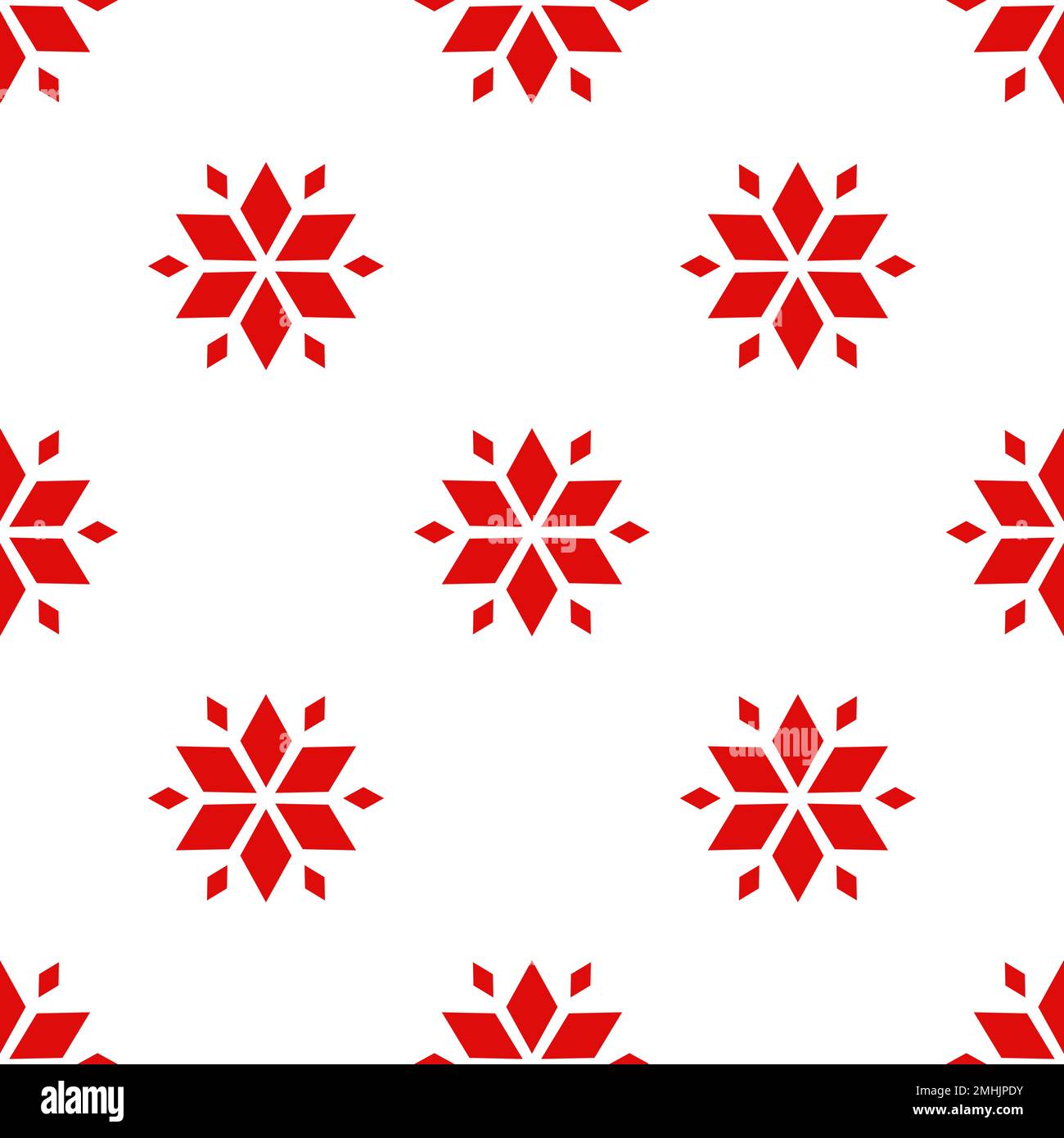 Christmas snowflakes stars red seamless pattern. Vector illustration ...