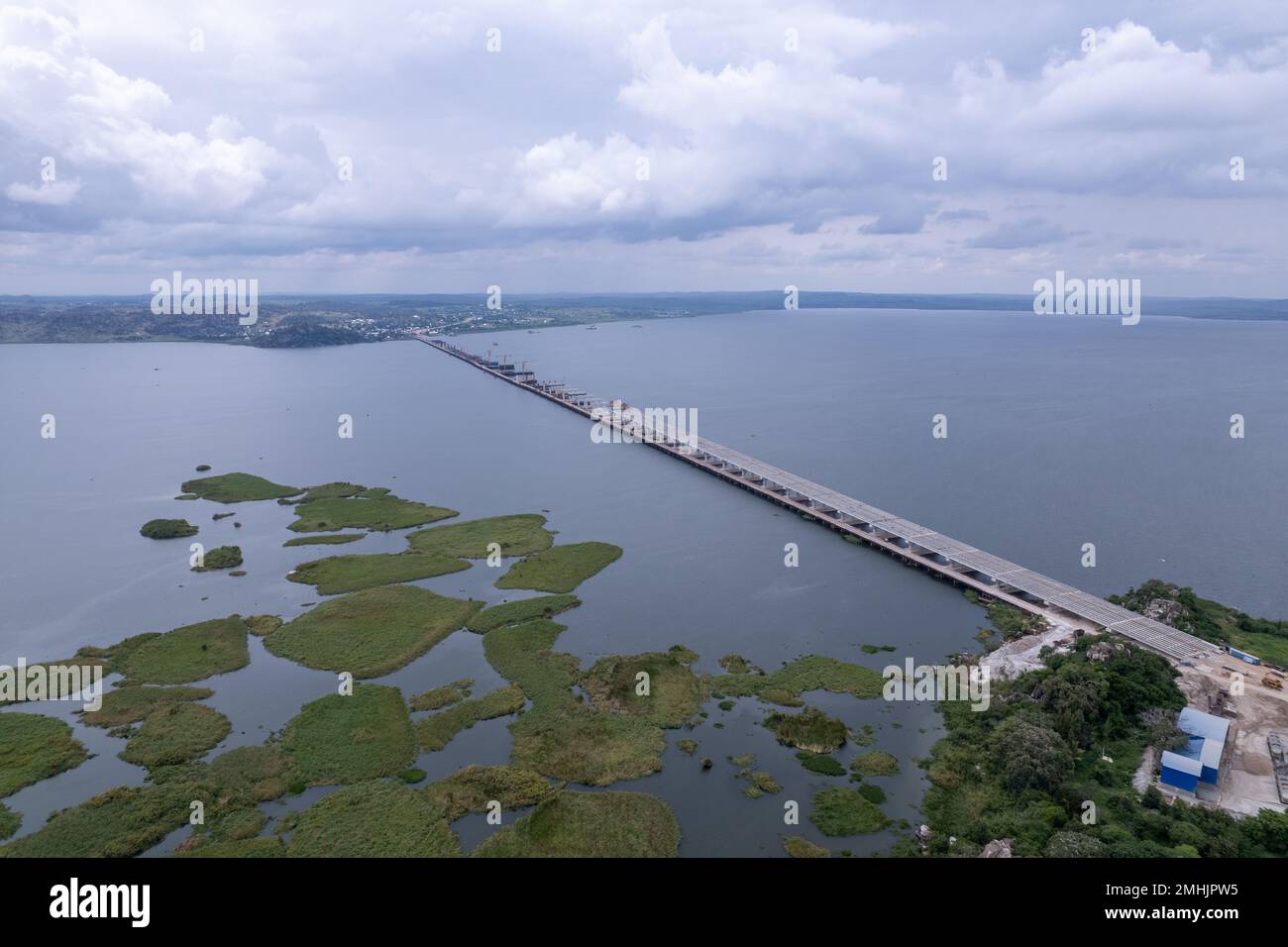 Magufuli bridge building progress. Kigongo–Busisi, Mwanza Gulf crossing ...