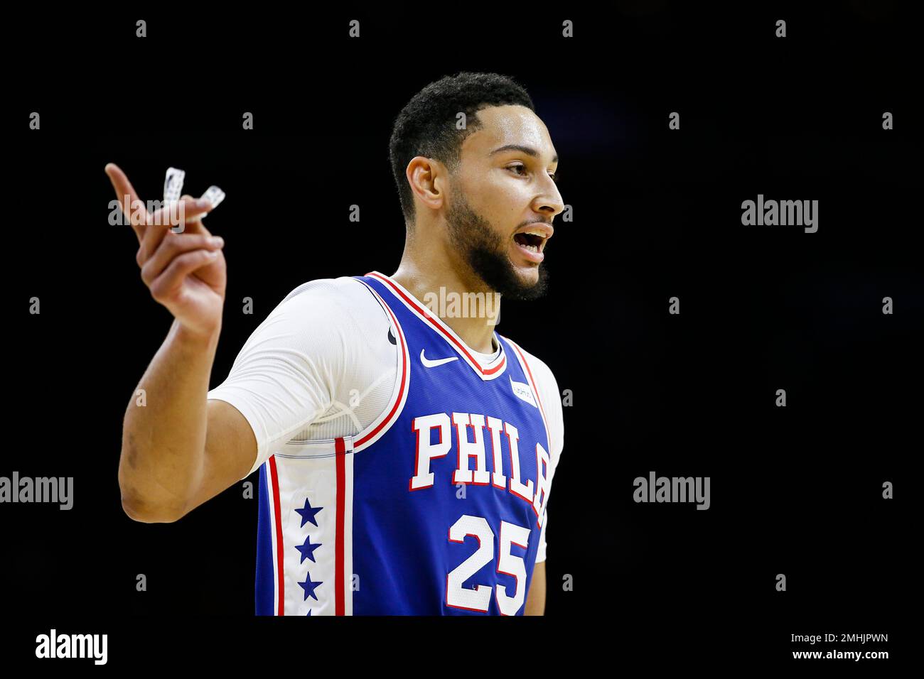 Philadelphia 76ers' Ben Simmons plays during an NBA basketball game ...