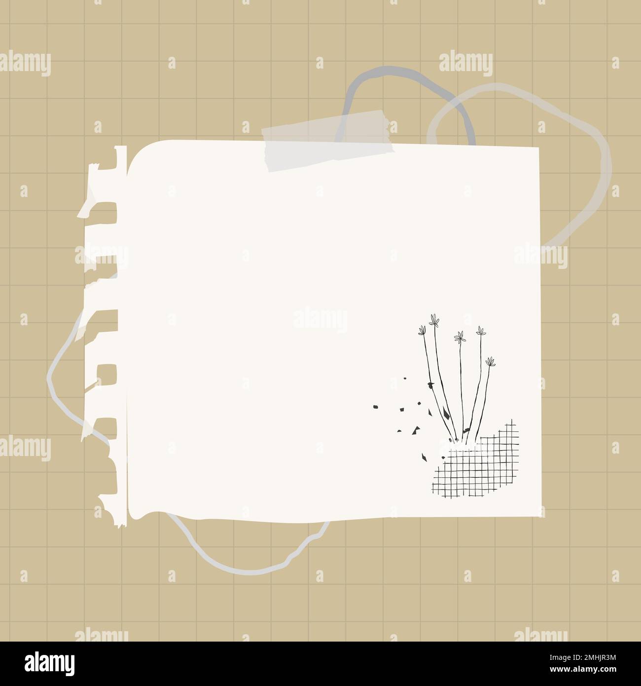 Digital note vector white paper element in memphis style Stock Vector ...