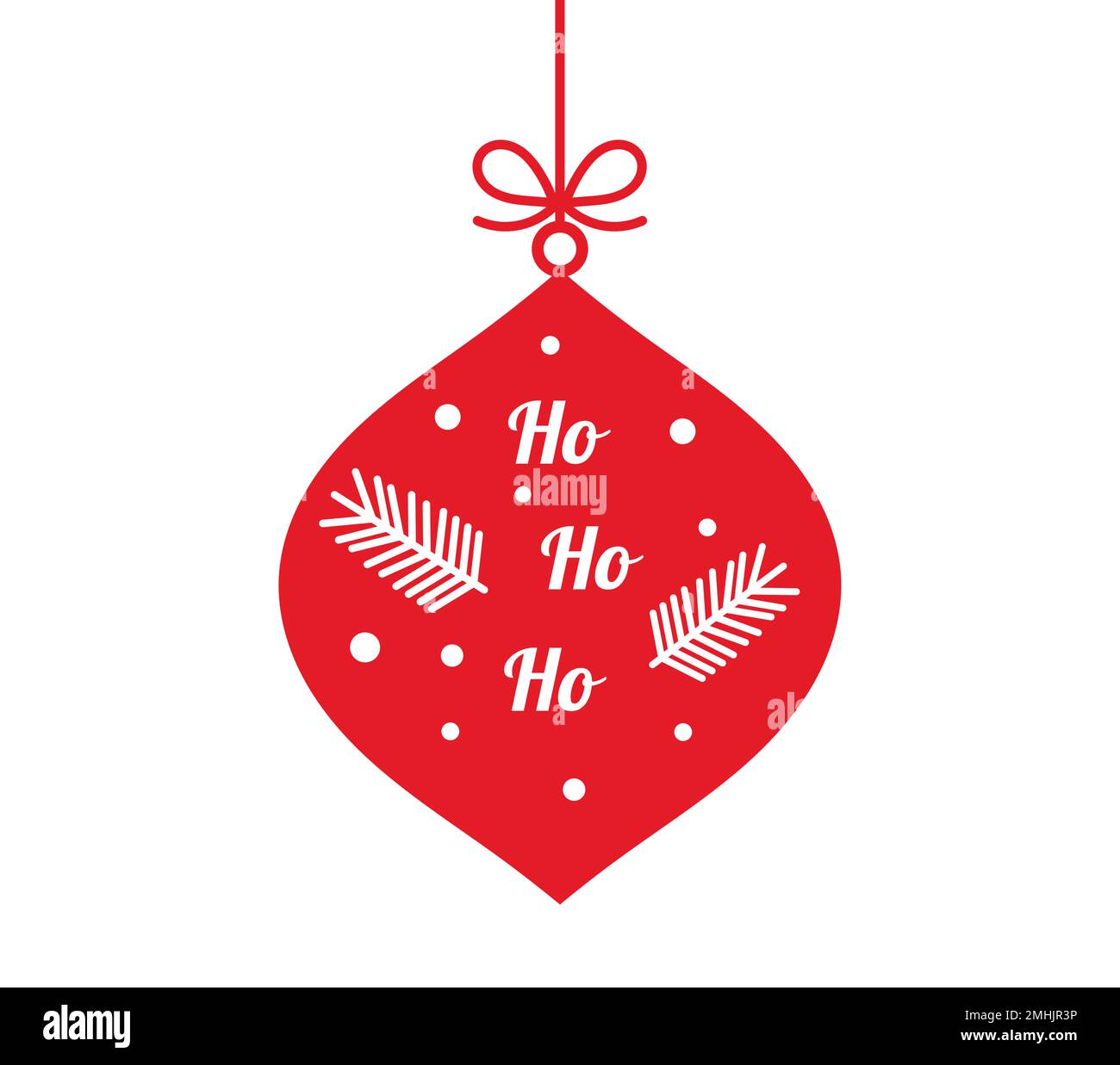 Christmas ball hanging ornament isolated on white background. Vector ...