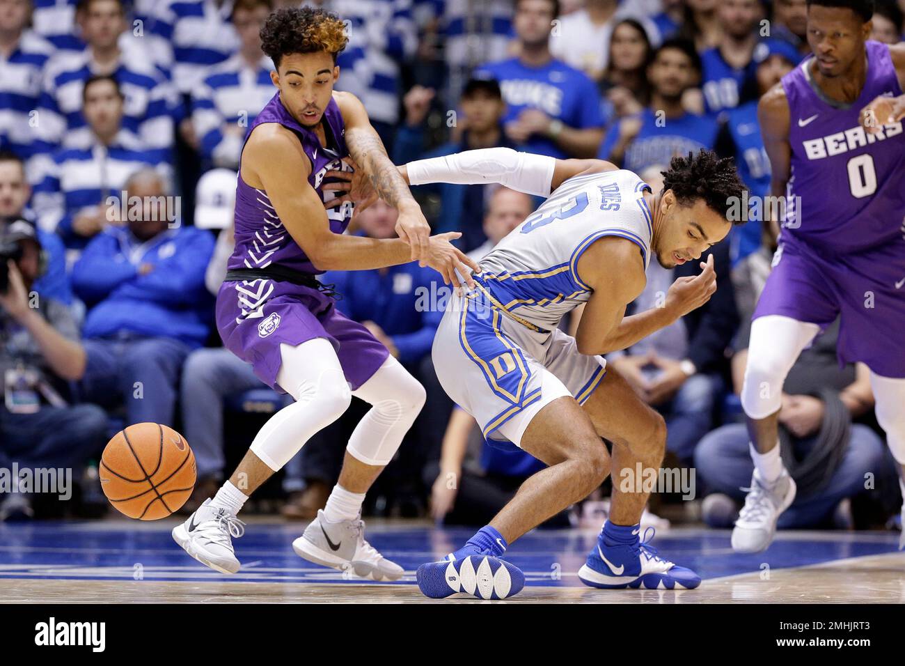 Central Arkansas guard DeAndre Jones, left, and Duke guard Tre Jones (3 ...