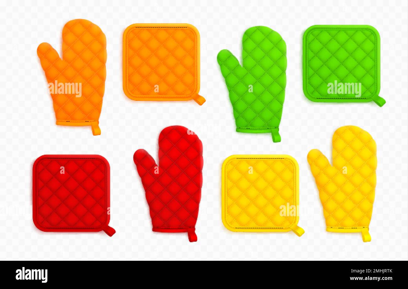 Kitchen mittens and potholders, fabric holders for cooking. Template of ...