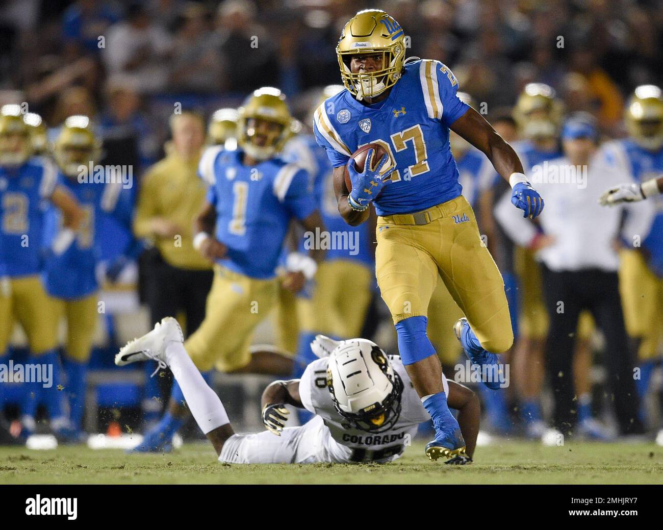 UCLA running back Joshua Kelley in action during the first half of an ...