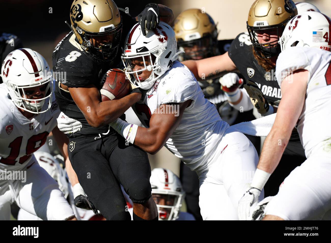 Stanford Cardinal safety Malik Antoine (3) tackles Colorado Buffaloes ...
