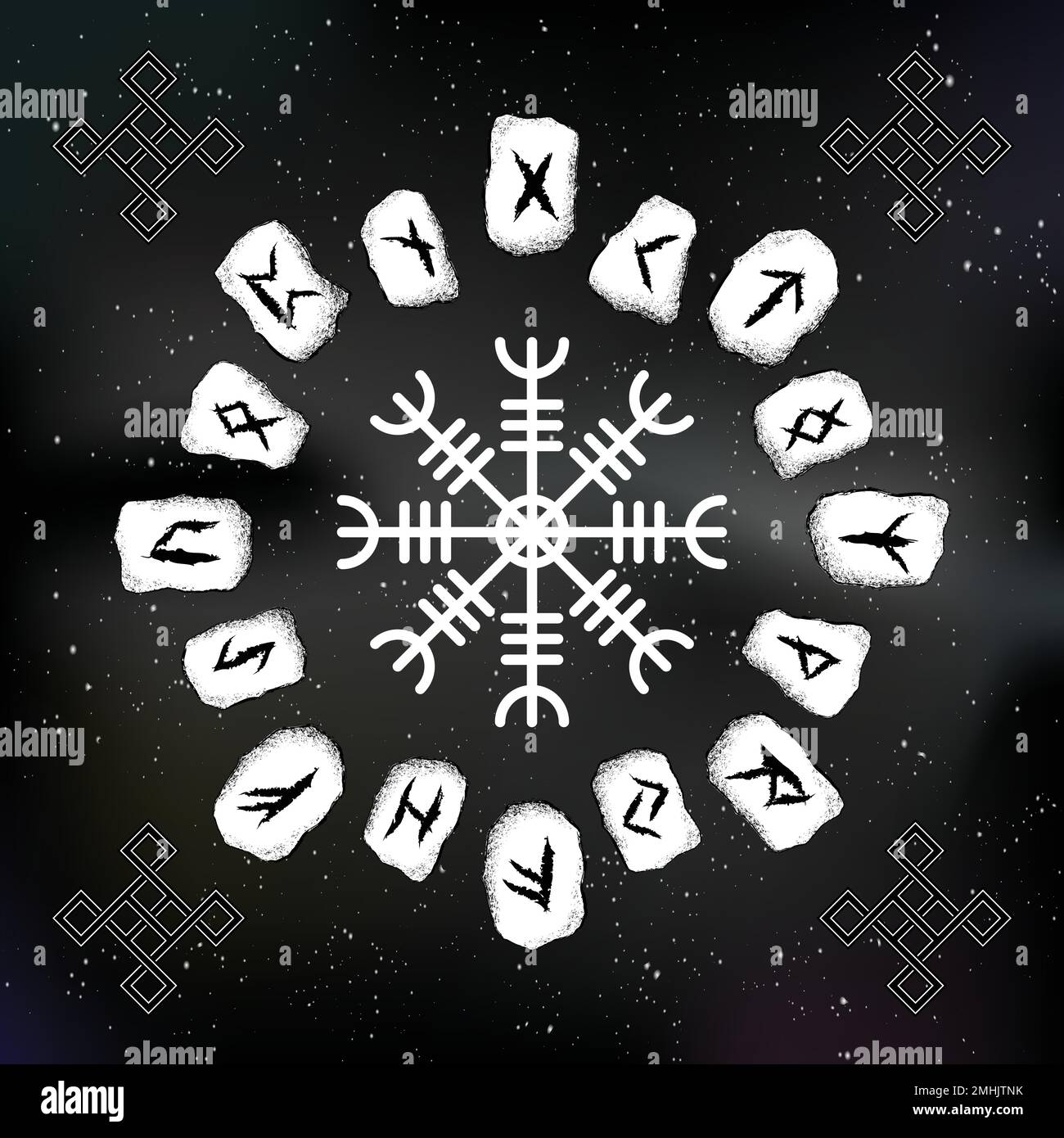 Viking runes white grunge stones universe Stock Vector Image & Art - Alamy