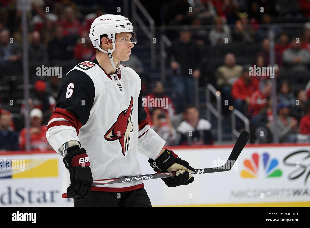 Arizona Coyotes Defenseman Jakob Chychrun 6 Stands On The Ice During