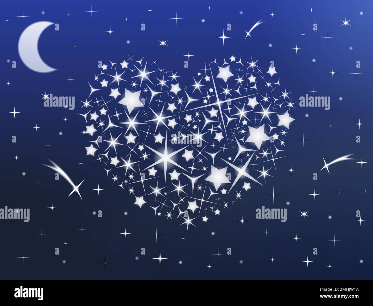 Heart made of stars in the night sky, vector eps10 illustration Stock ...