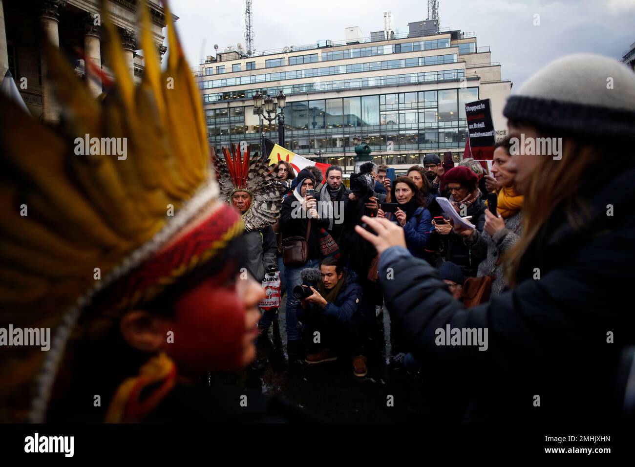 Xakriaba native Celia Xakriaba, left, attends a protest to call ... Xakriaba native Celia Xakriaba, left, attends a protest to call ...