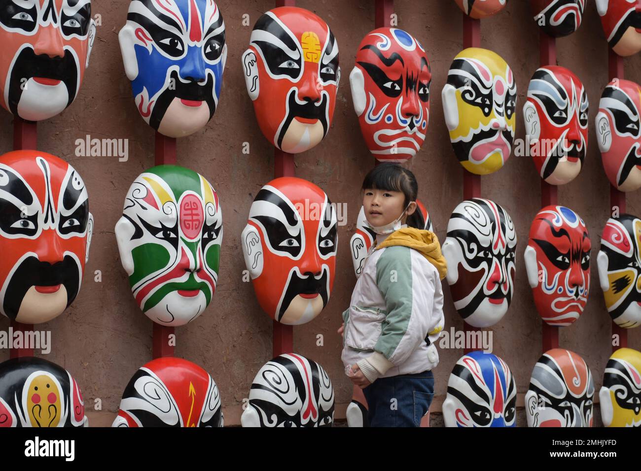 XICHANG, CHINA - JANUARY 27, 2023 - A child poses for a picture in ...