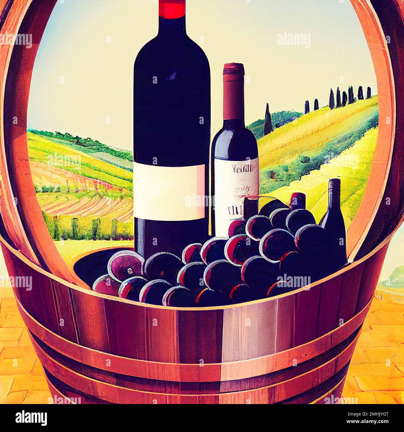 Red Wine Bottle Drawing