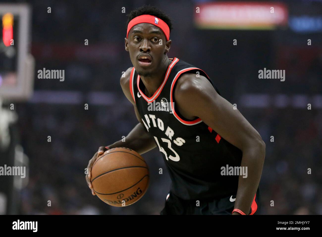 Toronto Raptors forward Pascal Siakam plays against the Los Angeles ...