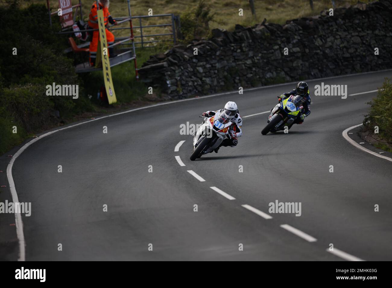 Isle of Man TT 22, Gooseneck, Practice Week Stock Photo - Alamy