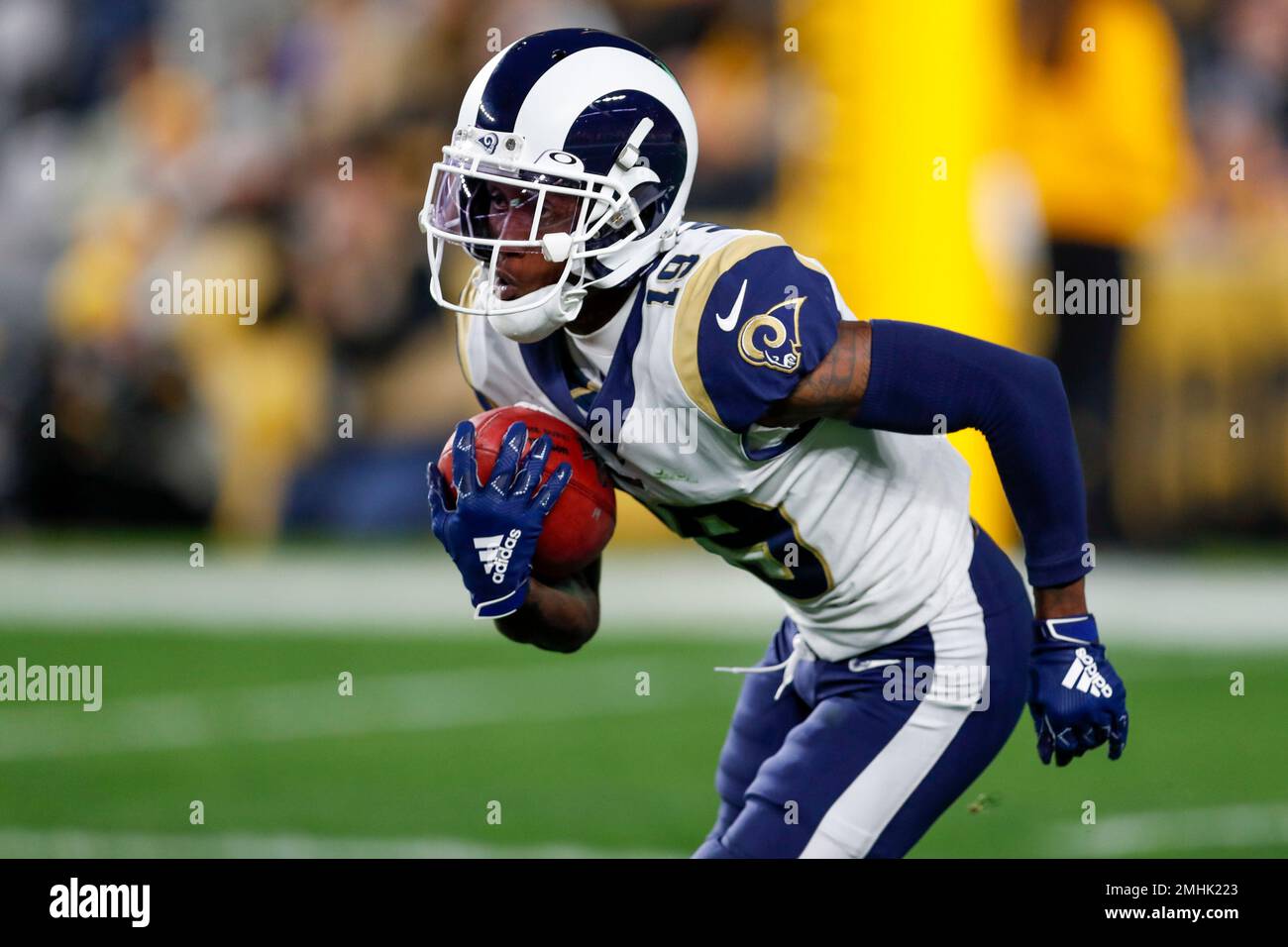 Los Angeles Rams wide receiver JoJo Natson (19) carries the football ...