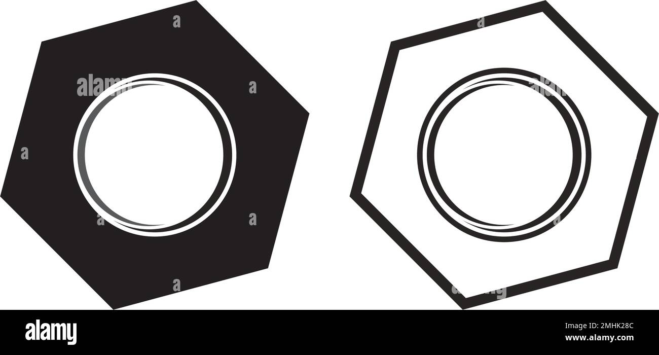 Nut Icon. Sparepart, Hexagon Symbol illustration design Stock Vector ...