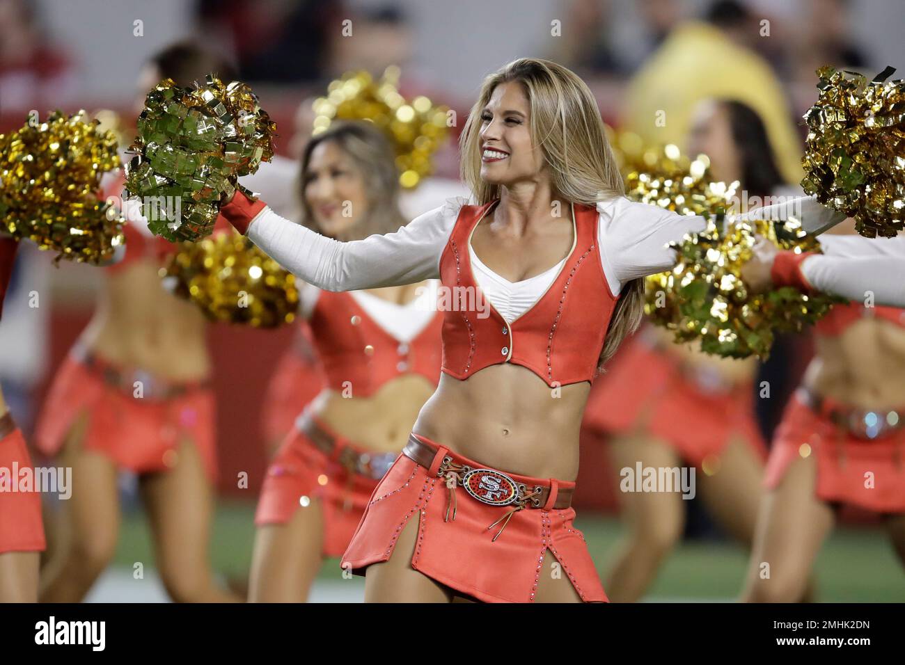 San Francisco 49ers cheerleaders perform during the first half of an ...