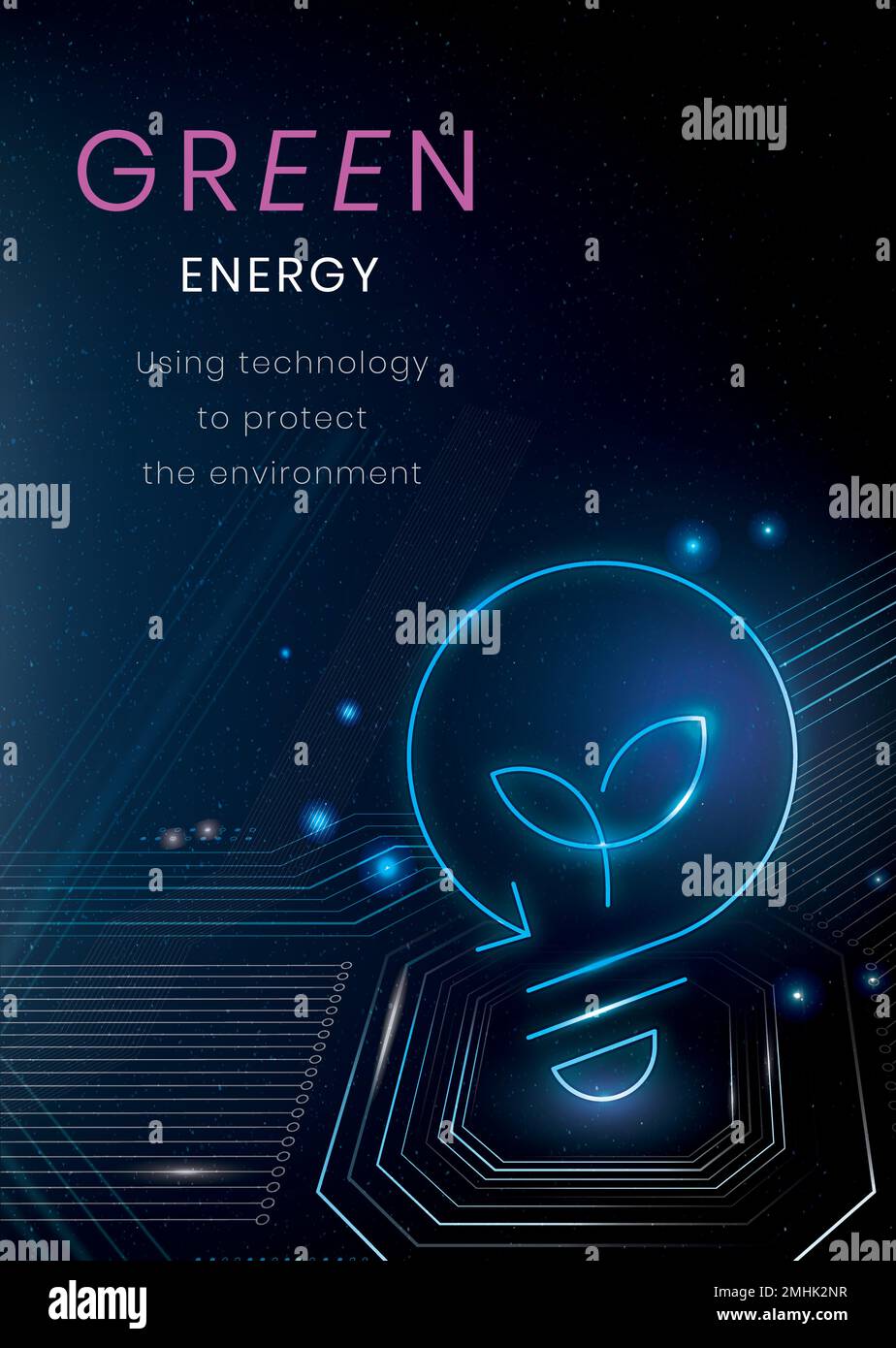 Green energy poster template vector environment technology Stock Vector ...