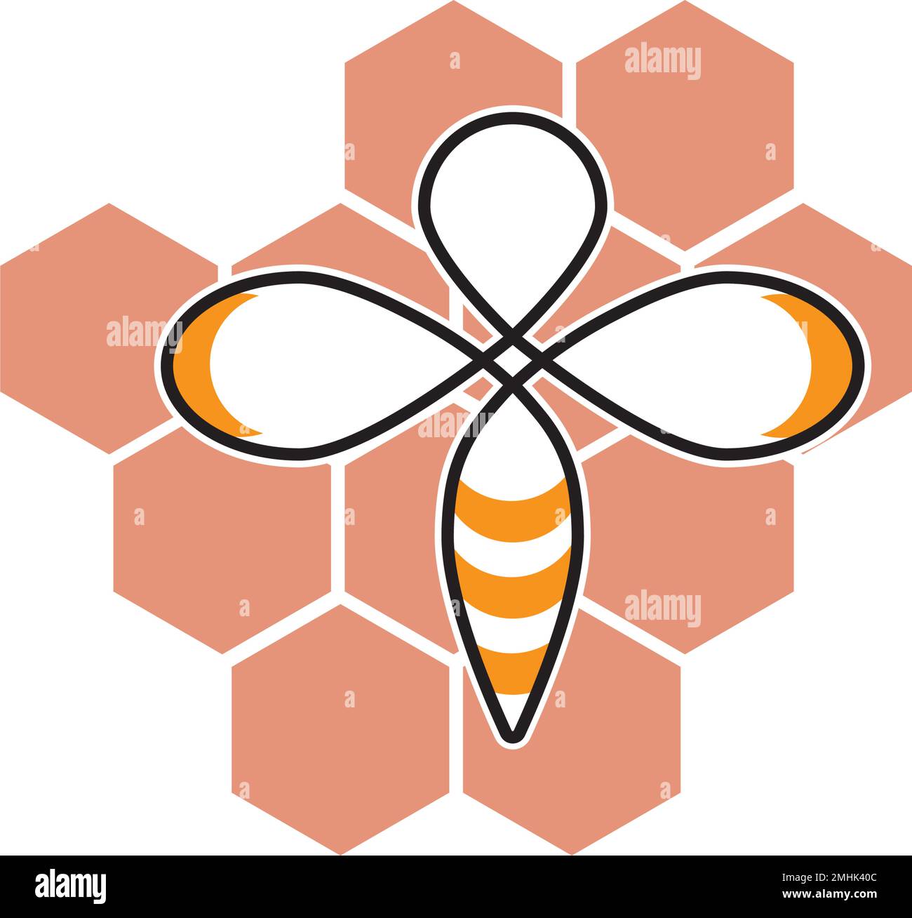 honey comb bees logo. vector illustration design template Stock Vector ...