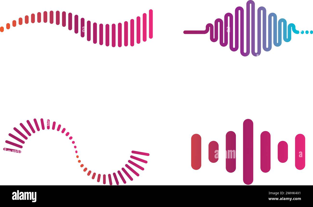 sound wave logo vector illustration template design Stock Vector Image ...