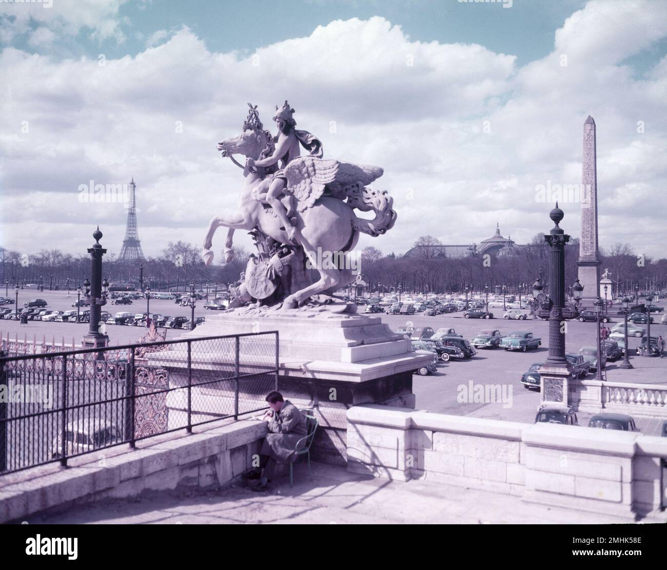 The sculpture of Mercury riding Pegasus, located at the west entrance ...