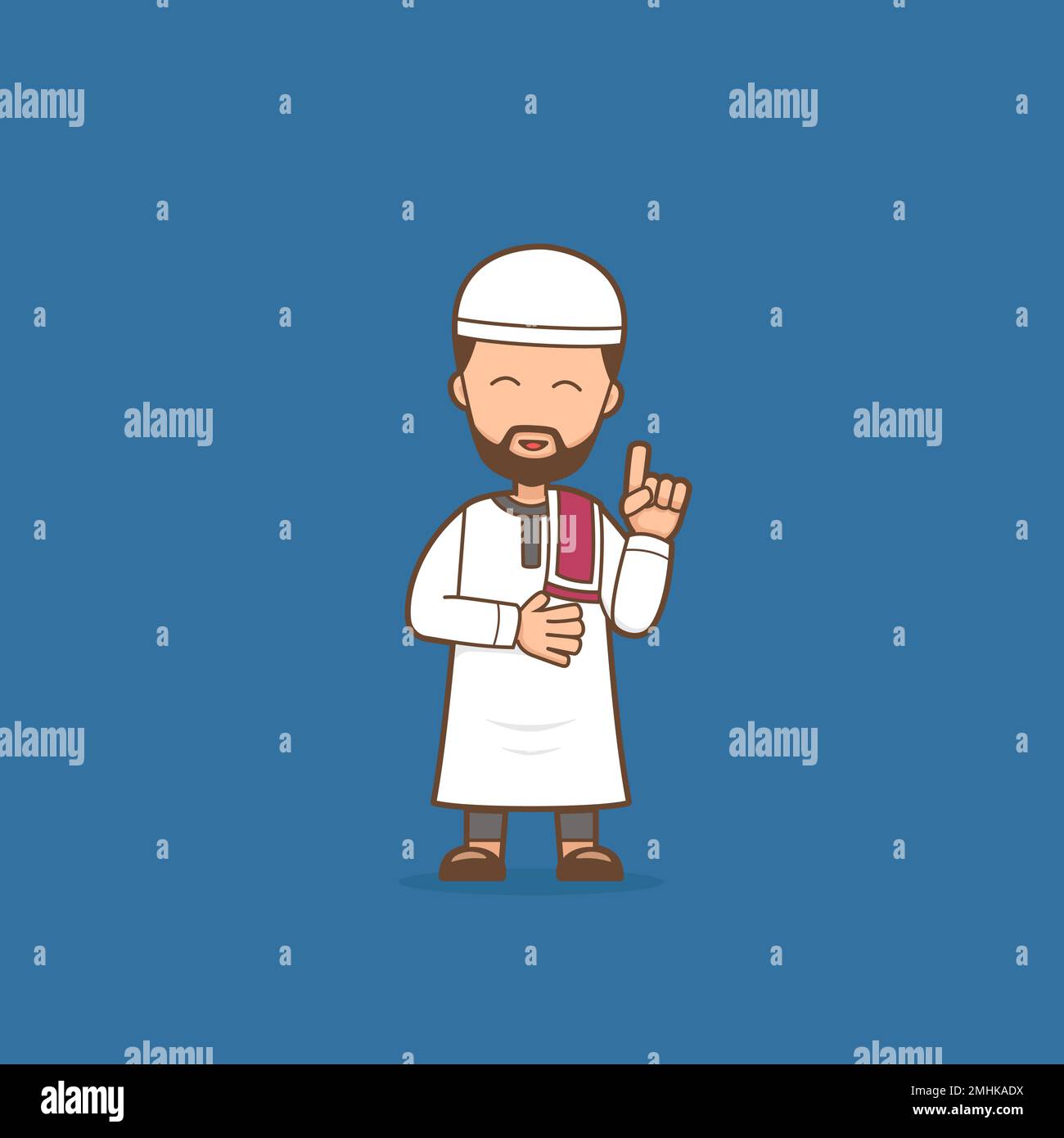 Religious Muslim man cartoon character illustration giving religious ...
