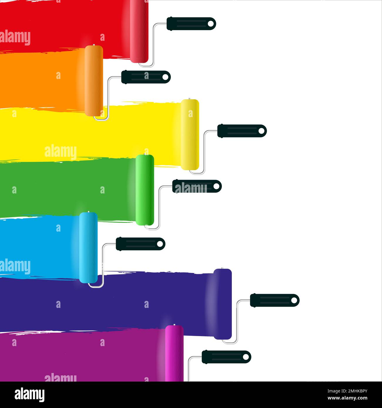 Rainbow paint roller Stock Vector Images - Alamy