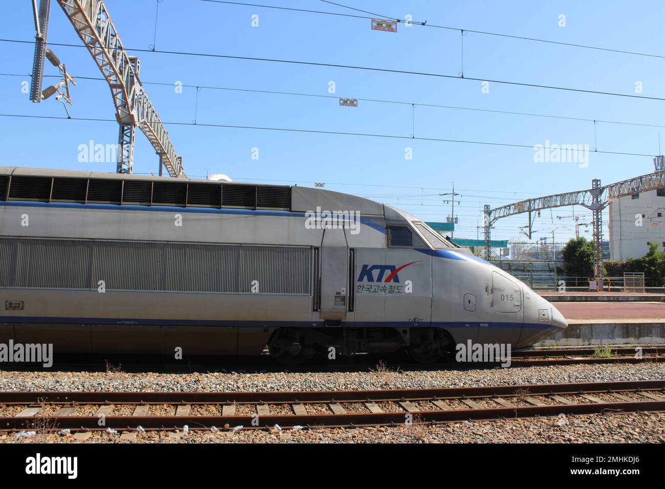 KTX high-speed passenger locomotive in Busan Station, Busan, Korea ...