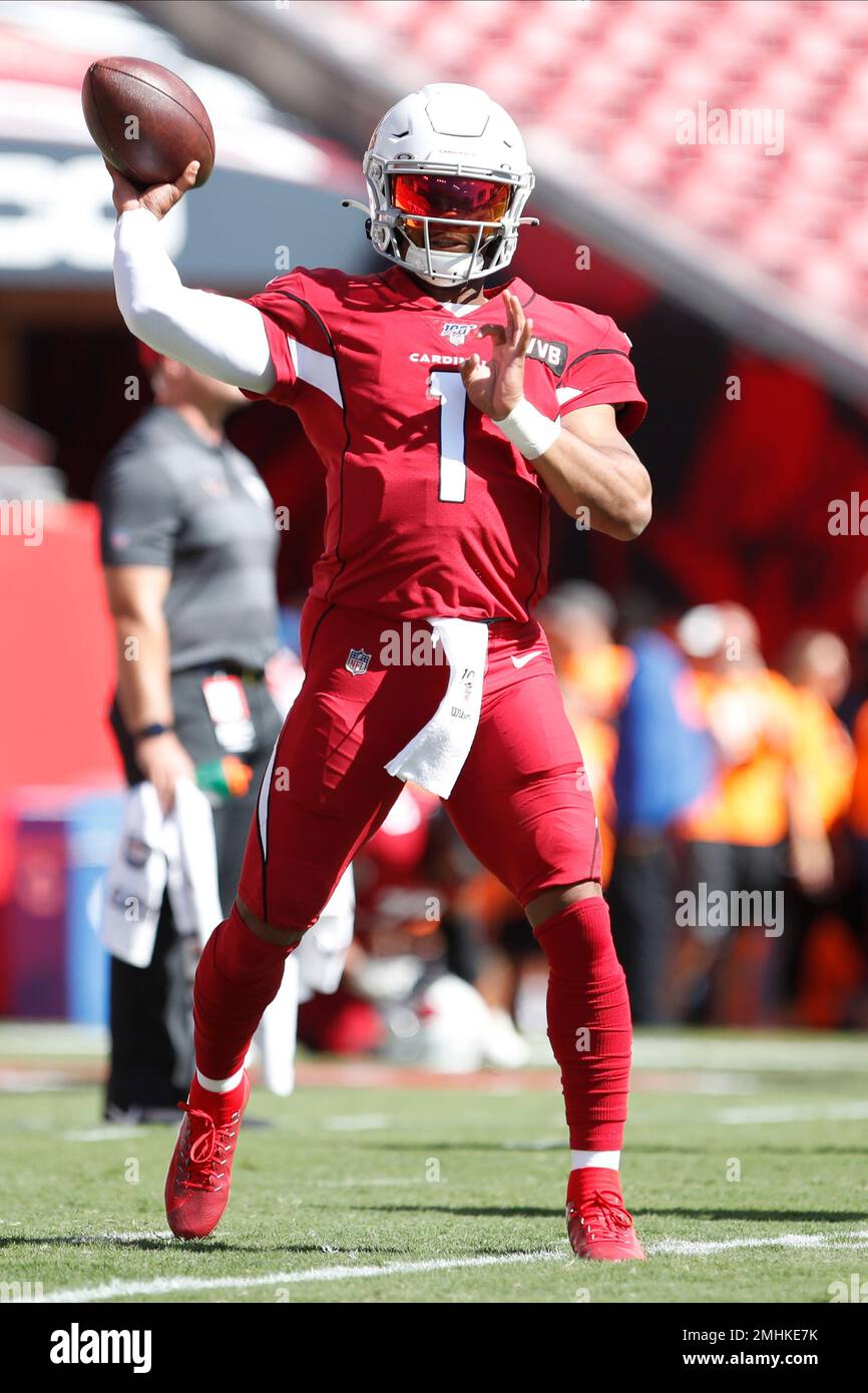 Arizona Cardinals quarterback Kyler Murray (1) throws a pass before NFL ...